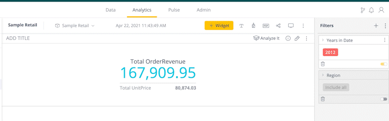How to Show a Secondary Value in Indicator Based on a Date Filter | Sisense