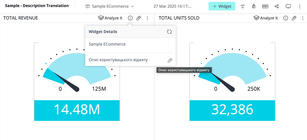 Translating Widget Descriptions Using Metadata Plugin (Linux) | Sisense